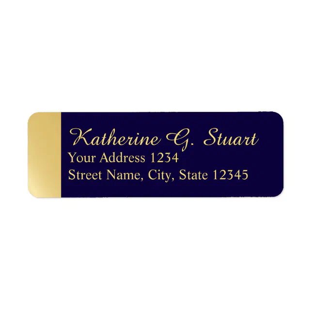 Navy Blue and Gold Modern Elegant Label | Zazzle