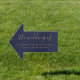 Navy Blue And Gold Script Wedding This Way Arrow Sign | Zazzle