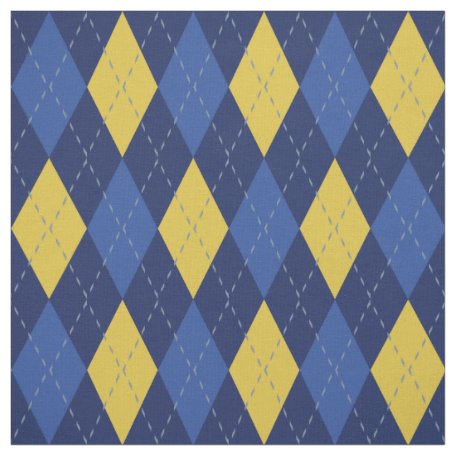 Navy Blue and White Argyle Pattern Fabric | Zazzle