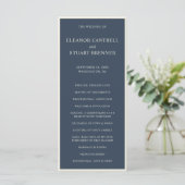 Navy Blue and Ivory Border Simple Wedding Program | Zazzle