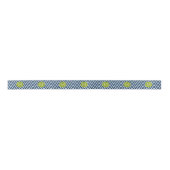 Navy Blue and Lime Green Chevrons Custom Monogram Satin Ribbon | Zazzle
