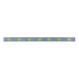 Navy Blue and Lime Green Chevrons Custom Monogram Satin Ribbon | Zazzle