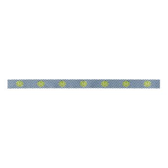 Navy Blue and Lime Green Chevrons Custom Monogram Satin Ribbon | Zazzle