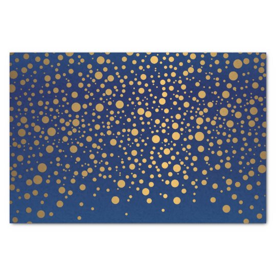 Navy Blue and Metallic Gold Confetti Tissue Paper | Zazzle.com