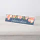 Navy Blue and painted flowers calligraphy name Desk Name Plate | Zazzle