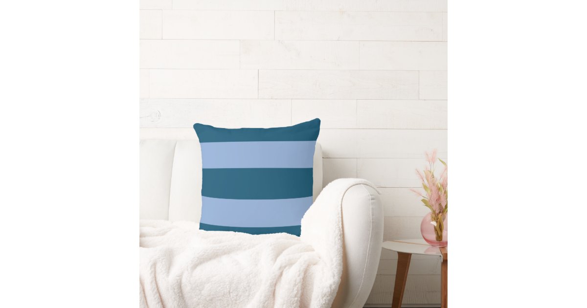 Navy Blue and Periwinkle Stripe Pillow | Zazzle