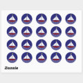 Navy Blue and Red Sailboat Design Classic Round Sticker | Zazzle