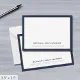 Navy Blue and Silver Business Note Card | Zazzle