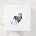Navy Blue and Silver Vintage Owl Favor Tags | Zazzle
