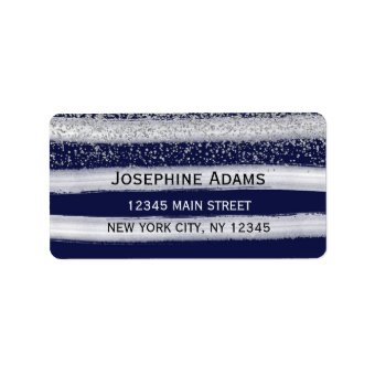 Navy Blue and Silver Wedding Label | Zazzle