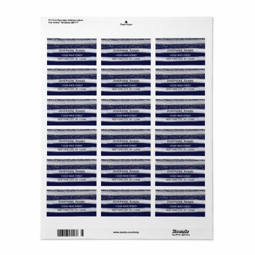 Navy Blue and Silver Wedding Label | Zazzle