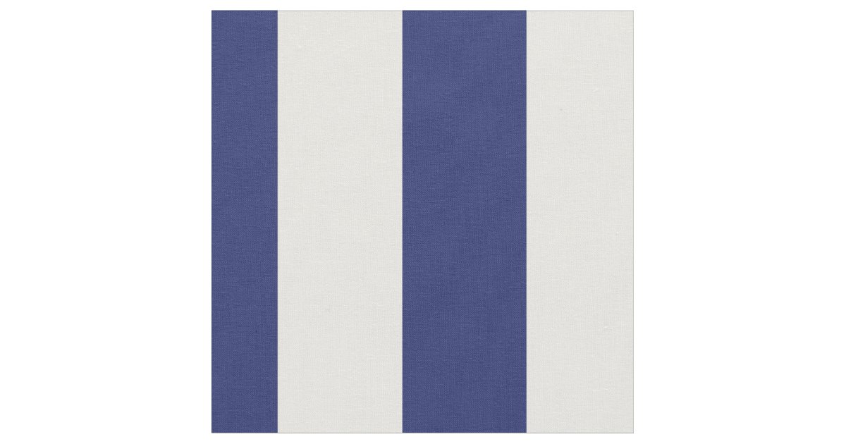 Navy Blue and White 1.5" Stripes Pattern Fabric | Zazzle