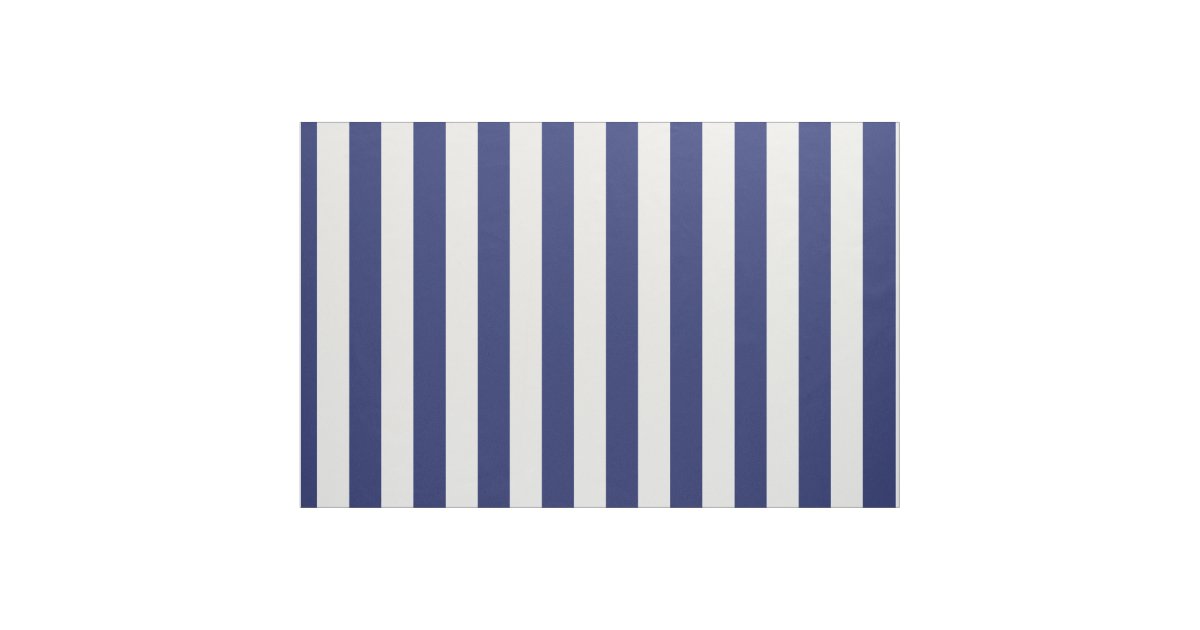 Navy Blue and White 1.5" Stripes Pattern Fabric | Zazzle