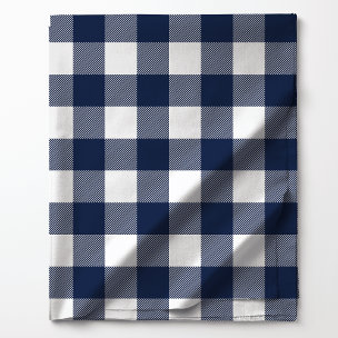 Classic Blue Plaid Fabric | Zazzle