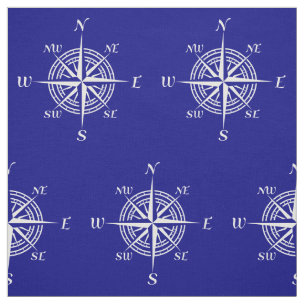 Compass Rose Ship Wheel pattern fabric | Zazzle.com