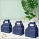 Navy Blue and White Modern Monogram Favor Boxes | Zazzle