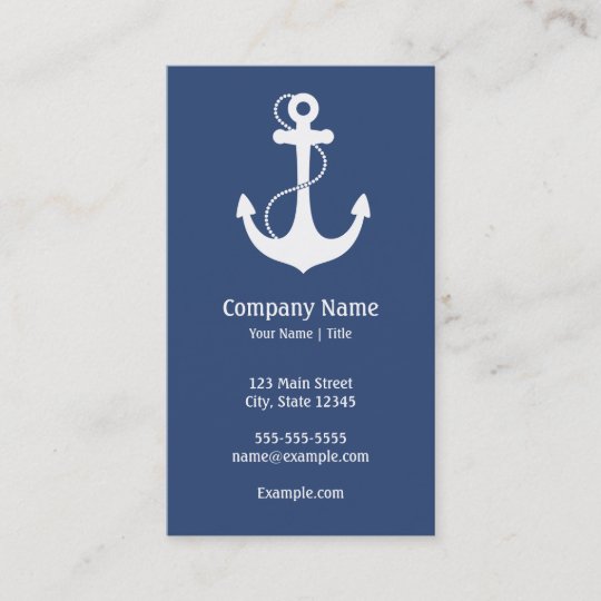 Navy Blue and White Nautical Business Card | Zazzle.com