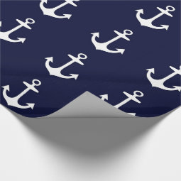 Navy Blue and White Nautical Inspired Wrapping Paper | Zazzle