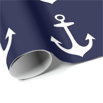 Navy Blue and White Nautical Inspired Wrapping Paper | Zazzle