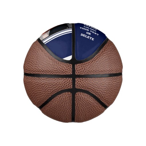Navy Blue and White PHOTO Custom Mini Basketballs | Zazzle
