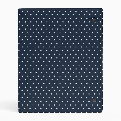 Navy Blue and White Polka Dot Small Recipe Keeper Mini Binder | Zazzle