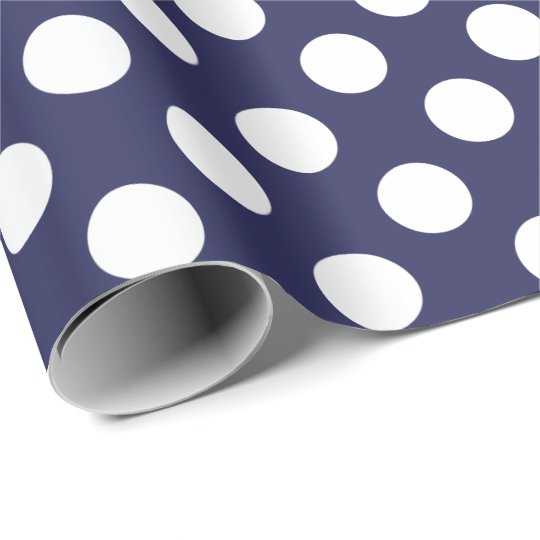 Navy Blue and White Polka Dots Wrapping Paper | Zazzle.com
