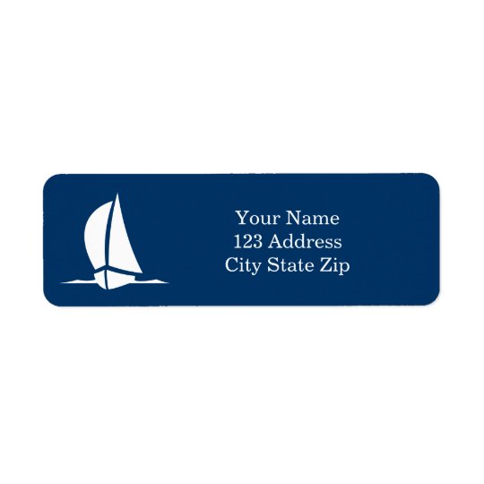 Navy blue and white sailboat return address labels | Zazzle.com