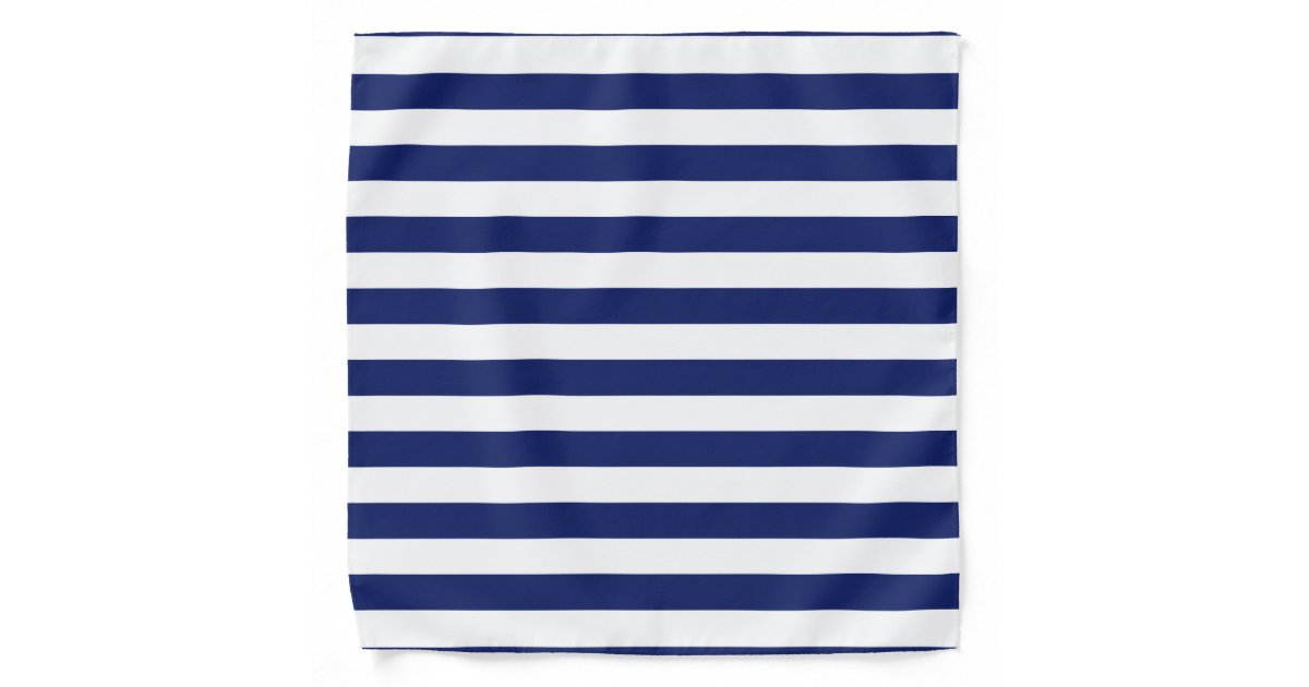 Navy Blue and White Stripe Pattern Bandana | Zazzle