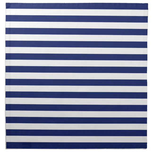 Navy Blue and White Stripe Pattern Cloth Napkin | Zazzle