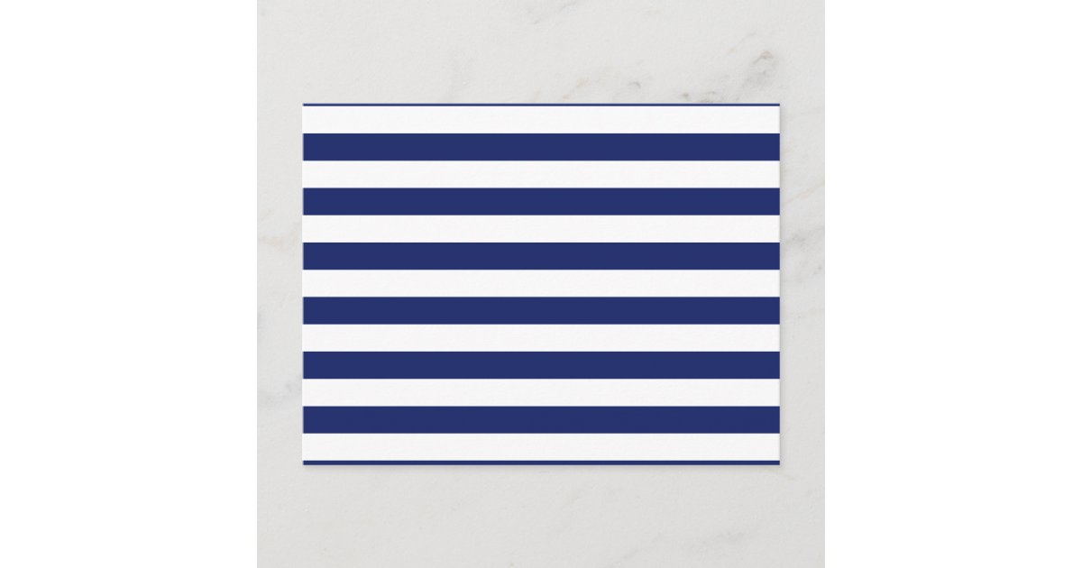 Navy Blue and White Stripe Pattern Postcard | Zazzle