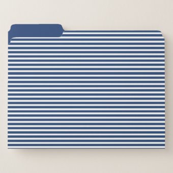 Navy Blue and White Striped File Folder | Zazzle
