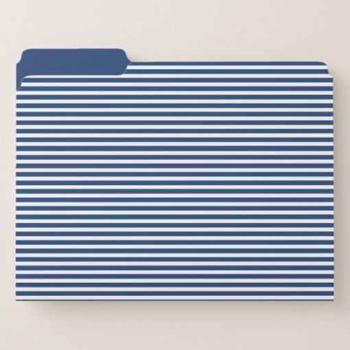 Navy Blue and White Striped File Folder | Zazzle