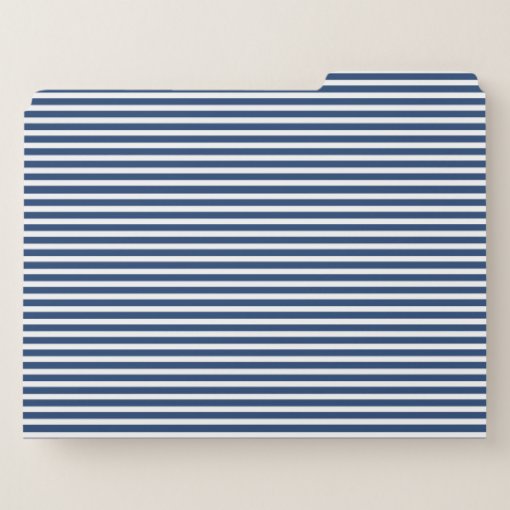 Navy Blue and White Striped File Folder | Zazzle