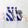 Navy Blue And White Tiger Stripes Animal Print Wrapping Paper | Zazzle
