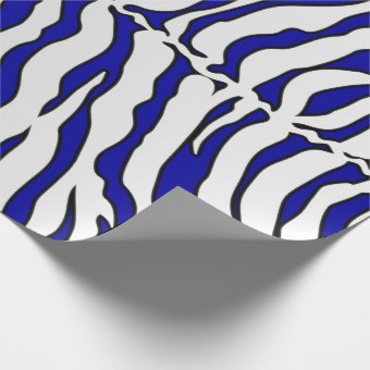 Navy Blue And White Tiger Stripes Animal Print Wrapping Paper | Zazzle