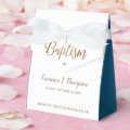 Navy Blue Baptism Cross Thank You Favor Box | Zazzle