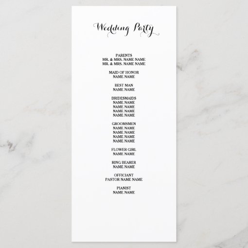 Navy Blue Black Classic Script | Wedding Program | Zazzle