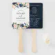 Navy Blue Blue Blush Pink Rose Botanical Hand Fan | Zazzle