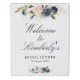 navy blue blush floral bridal shower welcome sign | Zazzle