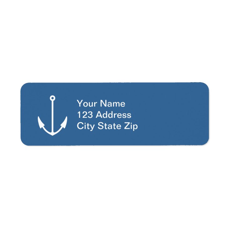 Navy blue boat anchor return address labels | Zazzle
