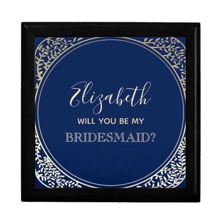 Navy Blue Bridesmaid Proposal Box | Zazzle.com