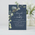 Navy Blue Brunch & Bubbly Bridal Shower Invitation | Zazzle