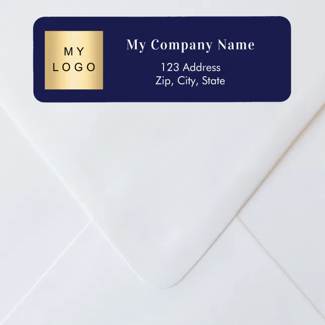Navy blue business logo return address label | Zazzle Navy blue business logo return address label | Zazzle