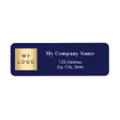 Navy blue business logo return address label | Zazzle
