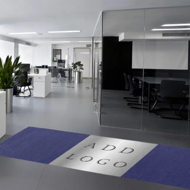 Navy blue business logo runner | Zazzle