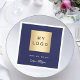 Navy blue cafe bar business logo signature napkins | Zazzle