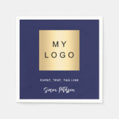 Navy blue cafe bar business logo signature napkins | Zazzle