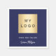Navy blue cafe bar business logo signature napkins | Zazzle
