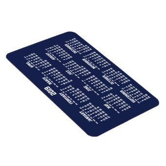 Navy Blue Calendar 2019 Large Flexible Magnets | Zazzle