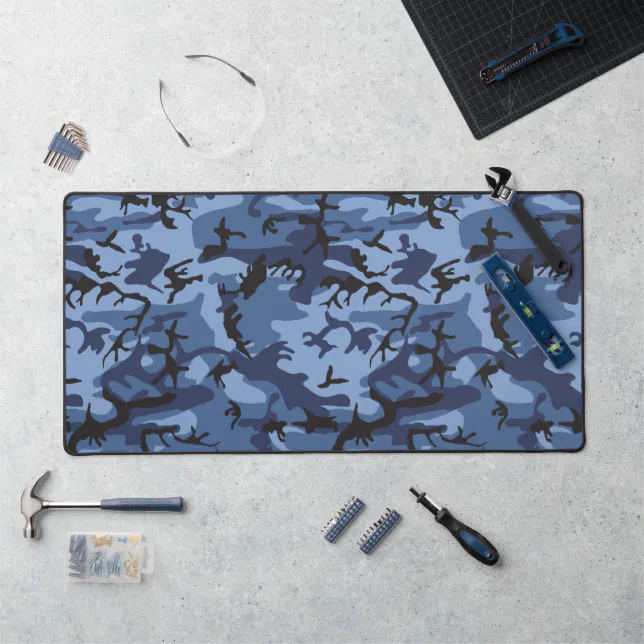 Navy Blue Camouflage, Military, Army Desk Mat | Zazzle